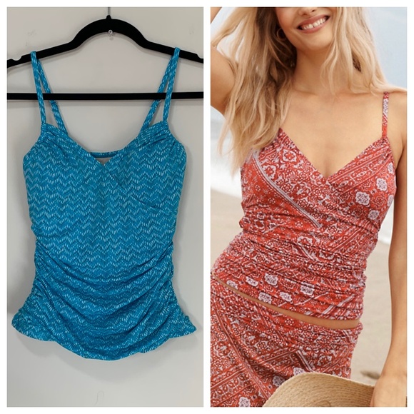 Garnet Hill Swim Garnet Hill Ruched Surplice Tankini Top Poshmark